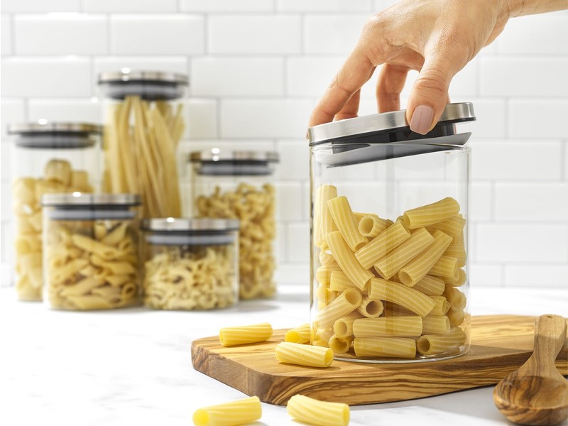 Glass Food Storage Containers with Stainless Lids - Bamboo lid - Glass ...